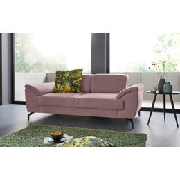 Sit & More 2-Sitzer SIT & MORE "Percy", lila (flieder), B:197cm H:80cm T:112cm, Sofas, 15 cm Fu&szlig;h&ouml;he, Sitztiefenverstellung, wahlweise Kopfteilverstellung