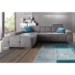 Sit & More Ecksofa SIT & MORE "Mistral L-Form", grau, B:273cm H:93cm T:111cm, Struktur ( 100% Polyester), Sofas, Ecksofa, wahlweise mit Bettfunktion, Topseller