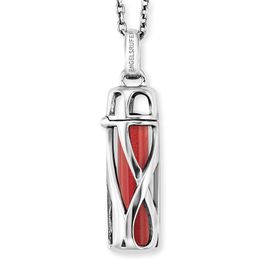 Kette mit Anhänger Engelsrufer "POWERFUL STONE ROTER JASPIS, ERN-HEAL-RJ-S" Halsketten Gr. S, Silber 925 (Sterlingsilber), Länge: 50 cm, bunt (silberfarben, rot) Damen mit Jaspis