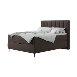 Boxbett Places of Style "Rita", braun, B:165cm L:211cm, Massivholz, Spanplatte, Komplettbetten, Boxspringbett, mit Taschen-Federkernmatratze und Bettkasten