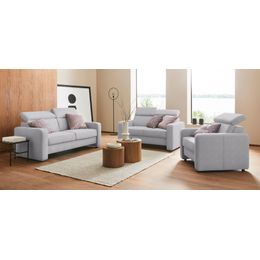 Sit & More 2,5-Sitzer SIT & MORE "Bologna", silber, B:173cm H:84cm T:93cm, Sofas, inklusive Kopfteilverstellung und Federkern