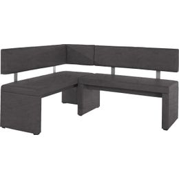 Eckbank Home Affaire "Charissa", schwarz (schwarz (arizona 4420)), B:170cm H:90cm T:140cm, Massivholz, Holzwerkstoff, Sitzbänke, in 3 Größen, verschiedene Qualitäten