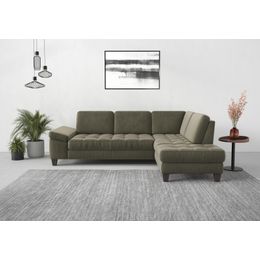 Sit & More Ecksofa SIT & MORE "Westham L-Form", gr&uuml;n (lindgr&uuml;n), B:261cm H:88cm T:179cm, 100% Polyester, Sofas, Ecksofa, mit Ottomane, mit oder ohne Bettfunktion, Bettkasten, Verstellung