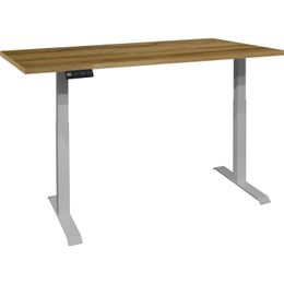 Mäusbacher Schreibtisch MÄUSBACHER "Big System Office" Tische Gr. B: 160 cm, silberfarben (silber, grandson oak, silber, oak) Schreibtische Breite 160 cm, elektrisch höhenverstellbar