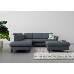 Sit & More Ecksofa SIT & MORE "Maggiore L-Form", grau (dunkelgrau), B:261cm H:88cm T:224cm, 98% Polyester, 2% Polyamid, Sofas, Ecksofa, wahlweise mit Kopfteilverstellung, Bettfunktion und Stauraum