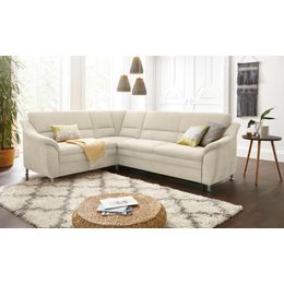 Sit & More Ecksofa SIT & MORE "Cardoso L-Form", beige (creme), B:249cm H:90cm T:209cm, Flachgewebe (100% Polyester);Struktur (100% Polyester);Luxus-Microfaser (90% Polyester, 10% Polyamid), Sofas, Ecksofa, mit Federkern, wahlweise mit Bettfunktion und Schubkasten