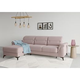 Sit & More Ecksofa SIT & MORE "Sinatra L-Form", lila (flieder), B:258cm H:85cm T:170cm, 90% Polyester, 10% Polyamid, Sofas, Ecksofa, mit Recamiere, optional mit Kopfteilverstellung und Armteilfunktion