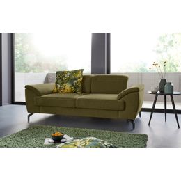 Sit & More 2-Sitzer SIT & MORE "Percy", gr&uuml;n, B:197cm H:80cm T:112cm, Sofas, 15 cm Fu&szlig;h&ouml;he, Sitztiefenverstellung, wahlweise Kopfteilverstellung