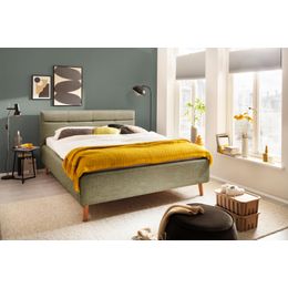 Meise Möbel Polsterbett MEISE.MÖBEL "Lotte", grün, L:217cm, Bezug Bett: Strukturstoff (100% Polyester), Betten, mit Lattenrost und Bettkasten