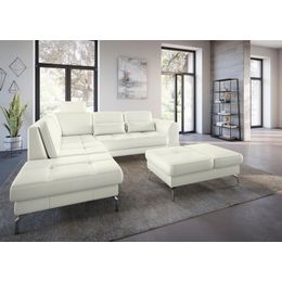 Sit & More Ecksofa SIT & MORE "Bendigo L-Form", wei&szlig; (altwei&szlig;), B:258cm H:87cm T:226cm, Sofas, Ecksofa, inklusive Sitztiefenverstellung, Bodenfreiheit 15 cm, in 2 Fu&szlig;farben