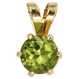 Ketten-Anhänger Jobo "Anhänger mit Peridot" Schmuckanhänger Gr. Gelbgold 585, gelb (gelbgold 585) Damen 585 Gold