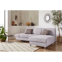 Sit & More Ecksofa SIT & MORE "Clio L-Form", silber, B:246cm H:89cm T:165cm, Sofas, Ecksofa, wahlweise mit Bettfunktion oder Vorziehsitz und Bettkasten, Federkern