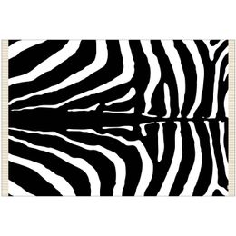 MySpotti Vinylteppich "Buddy Rosalie G" Teppiche statisch haftend, Zebra Gr. B/L: 136 cm x 203 cm, 0,5 mm, 1 St., schwarz (schwarz, weiß)