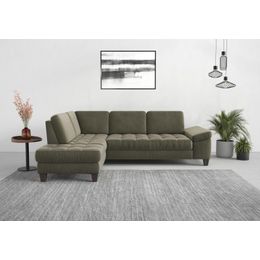 Sit & More Ecksofa SIT & MORE "Westham L-Form", gr&uuml;n (lindgr&uuml;n), B:261cm H:88cm T:179cm, 100% Polyester, Sofas, Ecksofa, mit Ottomane, mit oder ohne Bettfunktion, Bettkasten, Verstellung
