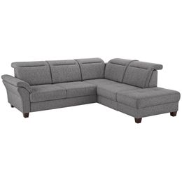 Ecksofa Home Affaire "Solvei L-Form", grau, B:260cm H:104cm T:235cm, Luxus-Microfaser Lederoptik (100% Polyester);Struktur (100% Polyester);Luxus-Microfaser ALTARA NUBUCK (100% Polyester), Sofas, Ecksofa, wahlweise auch mit Kopfteilverstellung und Bettfunktion, Federkern