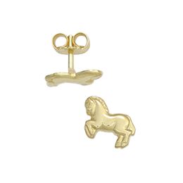 Paar Ohrstecker Jobo "Kinder-Ohrringe Pferd" Ohrringe Gr. Gelbgold 333, goldfarben (gelbgold 333) Damen 333 Gold