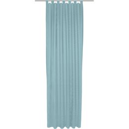 Vorhang WIRTH "Uni Collection" Gardinen Gr. 345 cm, Schlaufen, 142 cm, blau (türkis) Schlaufen nach Maß