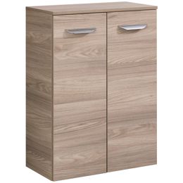 Midischrank Fackelmann "Luxor" Schränke Gr. B/H/T: 60,5 cm x 82,5 cm x 32 cm, 2 St., beige (steinesche) Bad-Midischränke Badmöbel mit Wäschebox kombinierbar