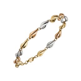 Goldarmband Jobo Armbänder Gr. Gelbgold 585-Roségold 585-Weißgold 585, gelb (gelbgold 585) Damen 585 Gelbgold Roségold Weißgold tricolor 19 cm