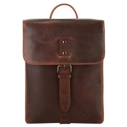 XZONE Laptoprucksack X-ZONE Gr. B/H/T: 33 cm x 25 cm x 8 cm, braun (cognac) Rucksäcke echt Leder