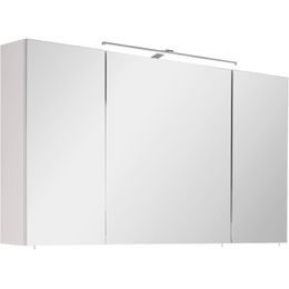 Spiegelschrank Optifit "Ava" Schränke Gr. B/H/T: 109 cm x 68 cm x 17,5 cm, 3 St., weiß (weiß glanz) Bad-Spiegelschränke mit LED Beleuchtung