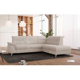 Sit & More Ecksofa SIT & MORE "Astoria L-Form", beige (nature), B:256cm H:91cm T:225cm, 45000, Sofas, Ecksofa, wahlweise mit motorischer Relaxfunktion