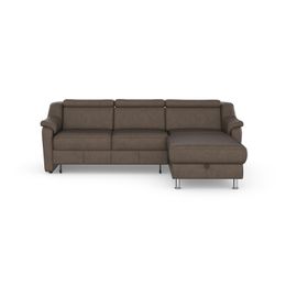 Sit & More Ecksofa SIT & MORE "Freetown L-Form", grau (taupe), B:257cm H:84cm T:166cm, Sofas, Ecksofa, inklusive Kopfteilverstellung und komfortablem Federkern