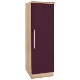 Seitenschrank KOCHSTATION "KS-Samos" Schränke Gr. B/H/T: 50 cm x 165 cm x 60 cm, 1 St., lila (aubergine hochglanz, eiche sonoma) 50 cm breit