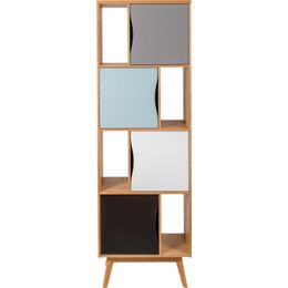 Bücherregal WOODMAN "Avon" Regale braun (eiche, pastell) Bücherregale Höhe 191 cm, Holzfurnier aus Eiche, schlichtes skandinavisches Design
