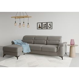 Sit & More Ecksofa SIT & MORE "Sinatra L-Form", braun (schlamm), B:258cm H:85cm T:170cm, 100% Polyester, Sofas, Ecksofa, mit Recamiere, optional mit Kopfteilverstellung und Armteilfunktion