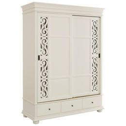 Schiebetürenschrank Home Affaire "Arabeske", beige (cremefarben), B:160cm H:212cm T:60cm, MDF, Schränke, mit dekorativen Fräsungen auf den Türfronten, 2-trg, Breite 160 cm