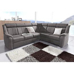 Sit & More Ecksofa SIT & MORE "Basel L-Form", grau, B:261cm H:98cm T:211cm, Altara Nubuck, Luxus-Microfaser (100% Polyester;PRIMABELLE-Microfaser, Luxus-Microfaser (100% Polyester;SOFTLUX-Kunstleder;NaturLEDER (echtes Rindsleder), Sofas, Ecksofa, wahlweise mit Relaxfunktion