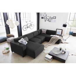 Wohnlandschaft "Bulky U-Form", grau (anthrazit), B:324cm T:195cm, ATLANTIC HOME COLLECTION, Sofas, Wohnlandschaft, in U-Form und XXL Sitzfl&auml;che, modular aufgebaut