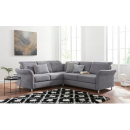 Sit & More Ecksofa SIT & MORE "Darwin L-Form", grau, B:249cm H:83cm T:229cm, Sofas, Ecksofa, inklusive Federkern, wahlweise mit Kopfteilverstellung, Bettfunktion