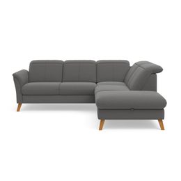 Sit & More Ecksofa SIT & MORE "Romero L-Form", grau, B:250cm H:91cm T:220cm, 90% Polyester 10%Polyamid, Sofas, Ecksofa, wahlweise mit oder ohne TV-Funktion, Bettfunktion, Bettkasten