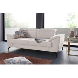 Sit & More 2-Sitzer SIT & MORE "Percy", beige (linen), B:197cm H:80cm T:112cm, Sofas, 15 cm Fu&szlig;h&ouml;he, Sitztiefenverstellung, wahlweise Kopfteilverstellung