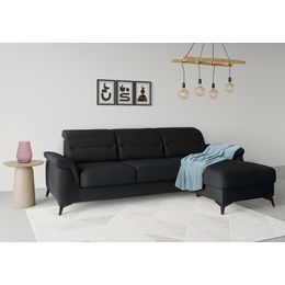 Sit & More Ecksofa SIT & MORE "Sinatra L-Form", schwarz, B:258cm H:85cm T:170cm, 98% Polyester, 2% Polyamid, Sofas, Ecksofa, mit Recamiere, optional mit Kopfteilverstellung und Armteilfunktion