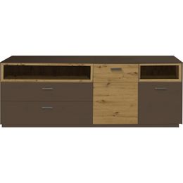 Mäusbacher Kommode MÄUSBACHER "Frame" Sideboards Gr. B/H/T: 197 cm x 74 cm x 41 cm, braun (lava matt, asteichefarben) Kommode Breite 197 cm