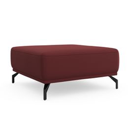 Sit & More Hocker SIT&MORE "Bailando" Gr. B/H/T: 86 cm x 45 cm x 86 cm, Luxus-Microfaser ALTARA NUBUCK, mit Federkern, rot (bordeaux) Sitzhocker mit Federkern und schwarzen, matten Metallfüßen