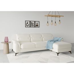 Sit & More Ecksofa SIT & MORE "Sinatra L-Form", beige (creme), B:258cm H:85cm T:170cm, 98% Polyester, 2% Polyamid, Sofas, Ecksofa, mit Recamiere, optional mit Kopfteilverstellung und Armteilfunktion