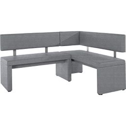 Eckbank Home Affaire "Charissa", grau (grau (fantasy 8202)), B:170cm H:90cm T:140cm, Massivholz, Holzwerkstoff, Sitzbänke, in 3 Größen, verschiedene Qualitäten