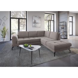 Sit & More Ecksofa SIT & MORE "Bendigo L-Form", beige (sand), B:258cm H:87cm T:226cm, Sofas, Ecksofa, inklusive Sitztiefenverstellung, Bodenfreiheit 15 cm, in 2 Fu&szlig;farben