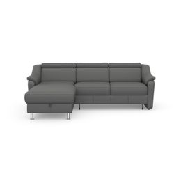 Sit & More Ecksofa SIT & MORE "Freetown L-Form", grau (steel), B:257cm H:84cm T:166cm, Sofas, Ecksofa, inklusive Kopfteilverstellung und komfortablem Federkern