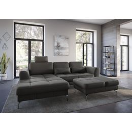 Sit & More Ecksofa SIT & MORE "Bendigo L-Form", braun (mokka), B:284cm H:87cm T:175cm, Sofas, Ecksofa, inklusive Sitztiefenverstellung, Bodenfreiheit 15 cm, 2 Fu&szlig;farben