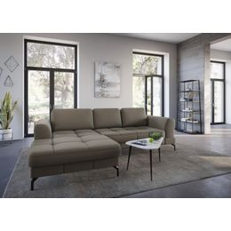 Sit & More Ecksofa SIT & MORE "Bendigo L-Form", braun (schlamm), B:284cm H:87cm T:175cm, Sofas, Ecksofa, inklusive Sitztiefenverstellung, Bodenfreiheit 15 cm, 2 Fu&szlig;farben