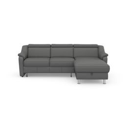 Sit & More Ecksofa SIT & MORE "Freetown L-Form", grau (steel), B:257cm H:84cm T:166cm, Sofas, Ecksofa, inklusive Kopfteilverstellung und komfortablem Federkern