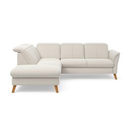 Sit & More Ecksofa SIT & MORE "Romero L-Form", beige (creme), B:250cm H:91cm T:220cm, 90% Polyester 10%Polyamid, Sofas, Ecksofa, wahlweise mit oder ohne TV-Funktion, Bettfunktion, Bettkasten
