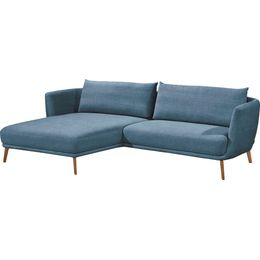 Sch&ouml;ner Wohnen Kollektion Ecksofa "Pearl - 5 Jahre Hersteller-Garantie, auch in Boucl&eacute; L-Form", blau (blaugrau), B:270cm H:71cm T:160cm, 100% Polyester, SCH&Ouml;NER WOHNEN-KOLLEKTION, Sofas, Ecksofa, Ma&szlig;e (B/H/T): 270/71/160 cm, F&uuml;&szlig;e aus Massivholz