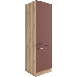 Hochschrank Optifit "Bella" Schränke Gr. B/H/T: 60 cm x 206,8 cm x 60 cm, 2 St., rot (rostrot, wildeiche, wildeiche) Optifit Breite 60 cm, Höhe 206,8 5 Fächer