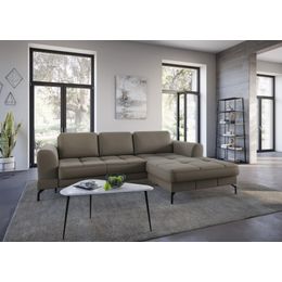 Sit & More Ecksofa SIT & MORE "Bendigo L-Form", braun (schlamm), B:284cm H:87cm T:175cm, Sofas, Ecksofa, inklusive Sitztiefenverstellung, Bodenfreiheit 15 cm, 2 Fu&szlig;farben